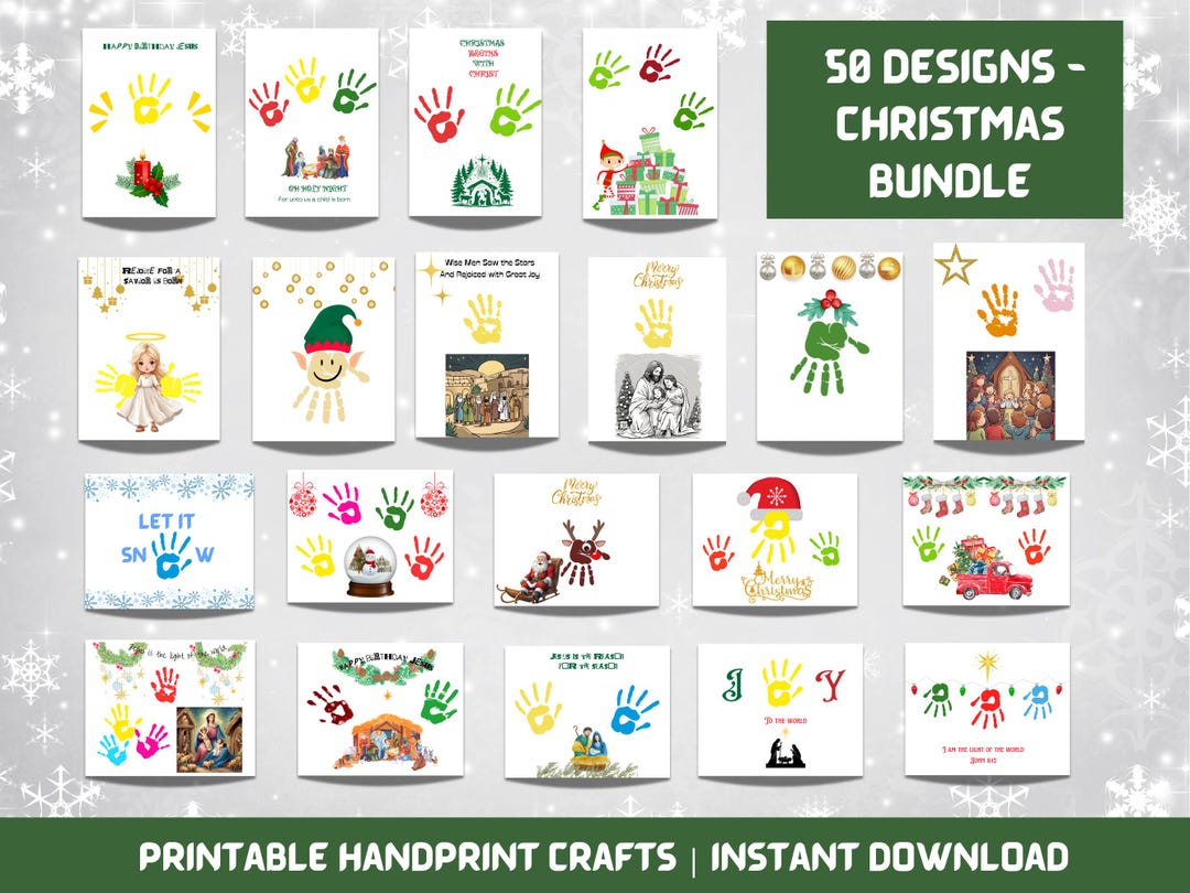 Christmas Handprint Template, Christmas Handprint Printable, Christmas ...