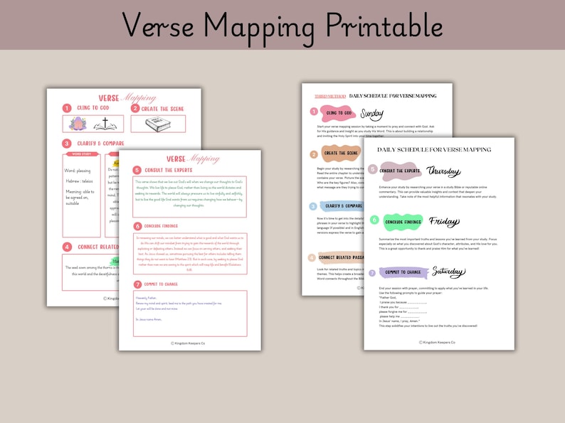 Verse Mapping Bible Study Journal, Verse Mapping Journal, Bible Verse ...