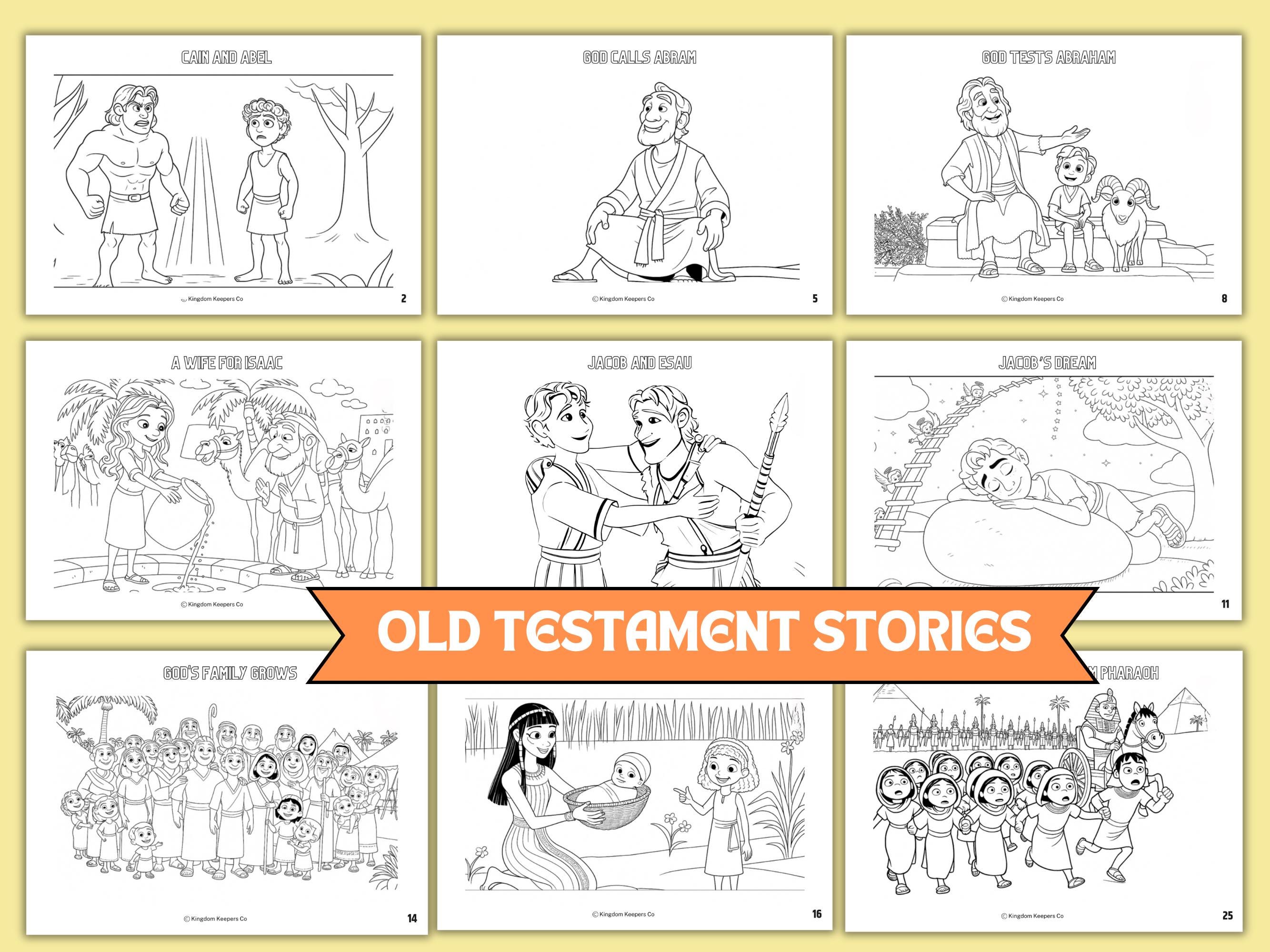 Kids Bible Coloring Book, Bible Characters Color, Jesus Coloring Book ...