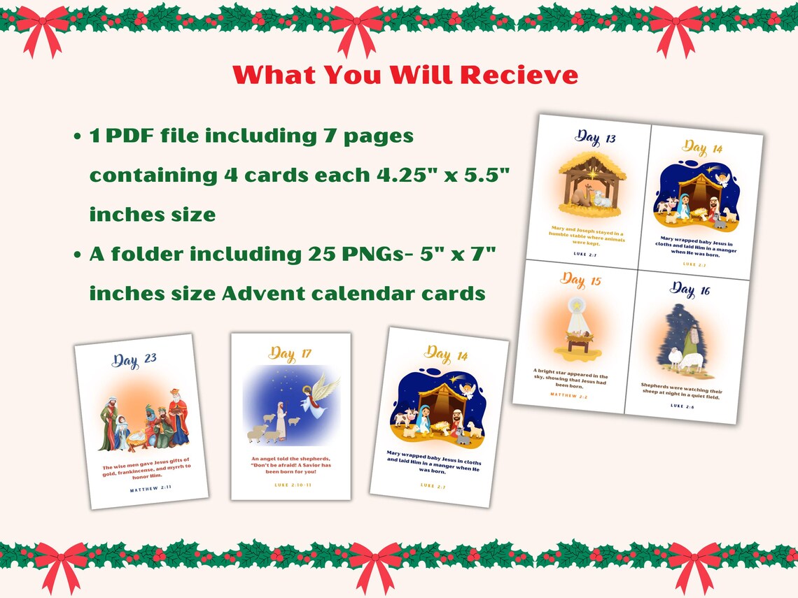 Nativity Christmas Advent Scripture, Christmas Story Scripture Cards ...