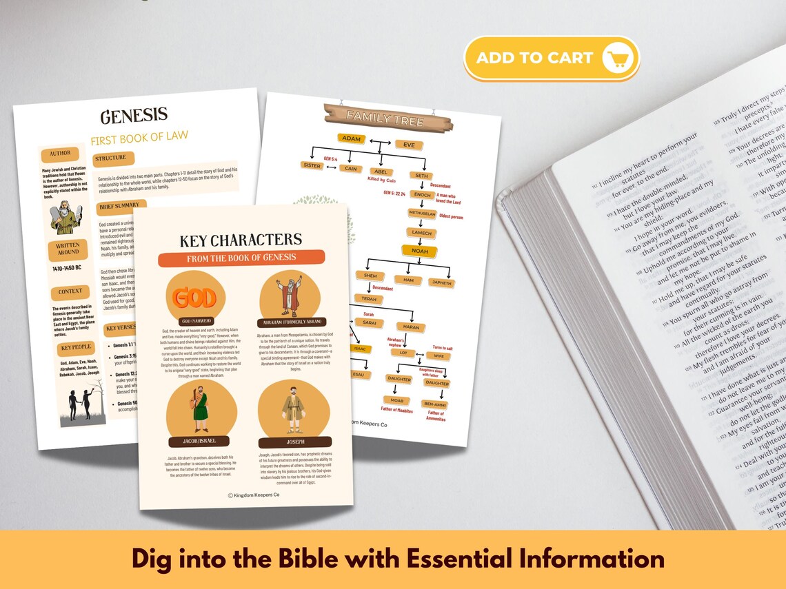Genesis Printable, Book of Genesis, Bible Study Cheat Sheets, Guided ...