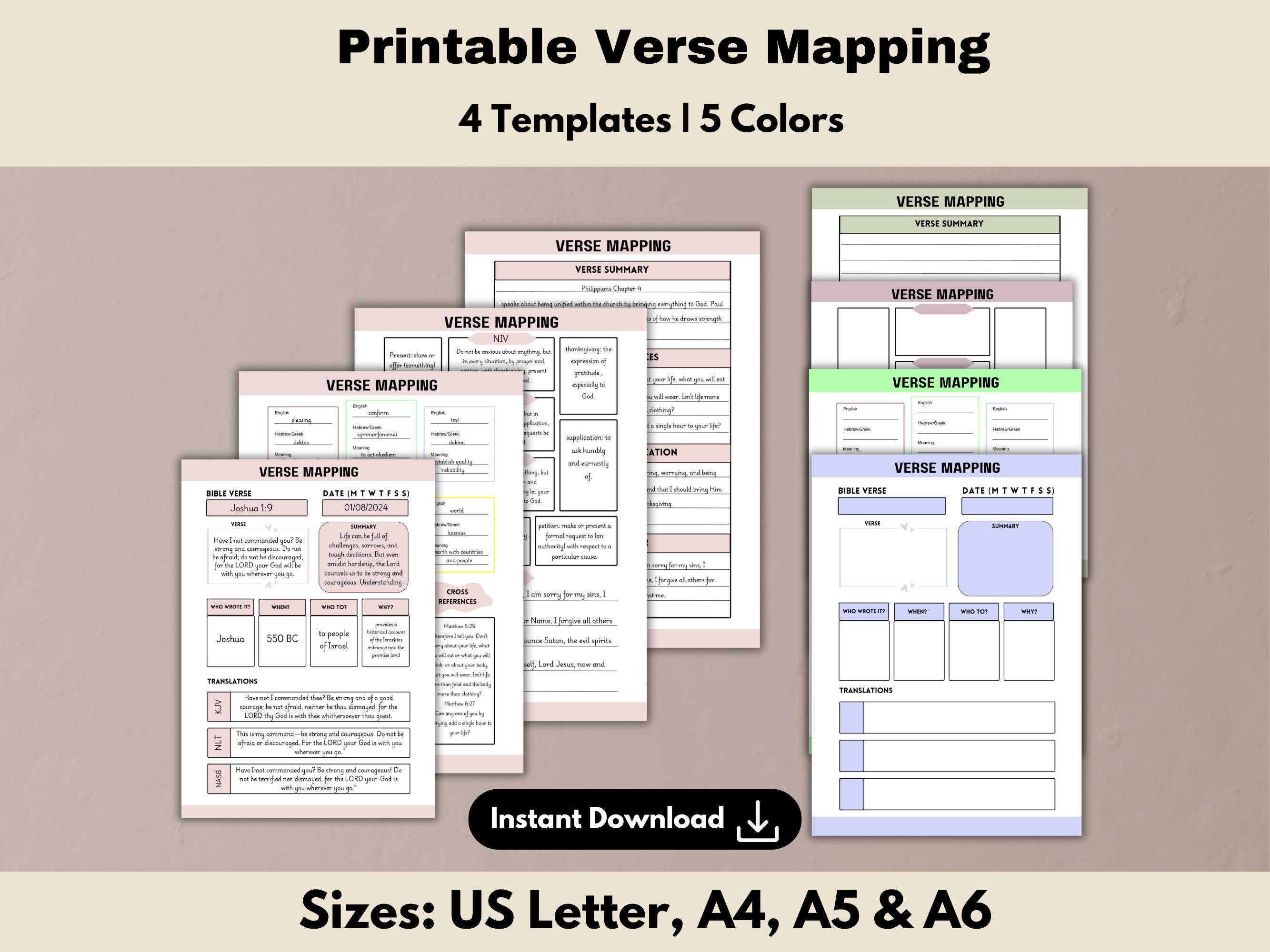 Verse Mapping, Verse Mapping Digital, Verse Mapping Template, Verse ...