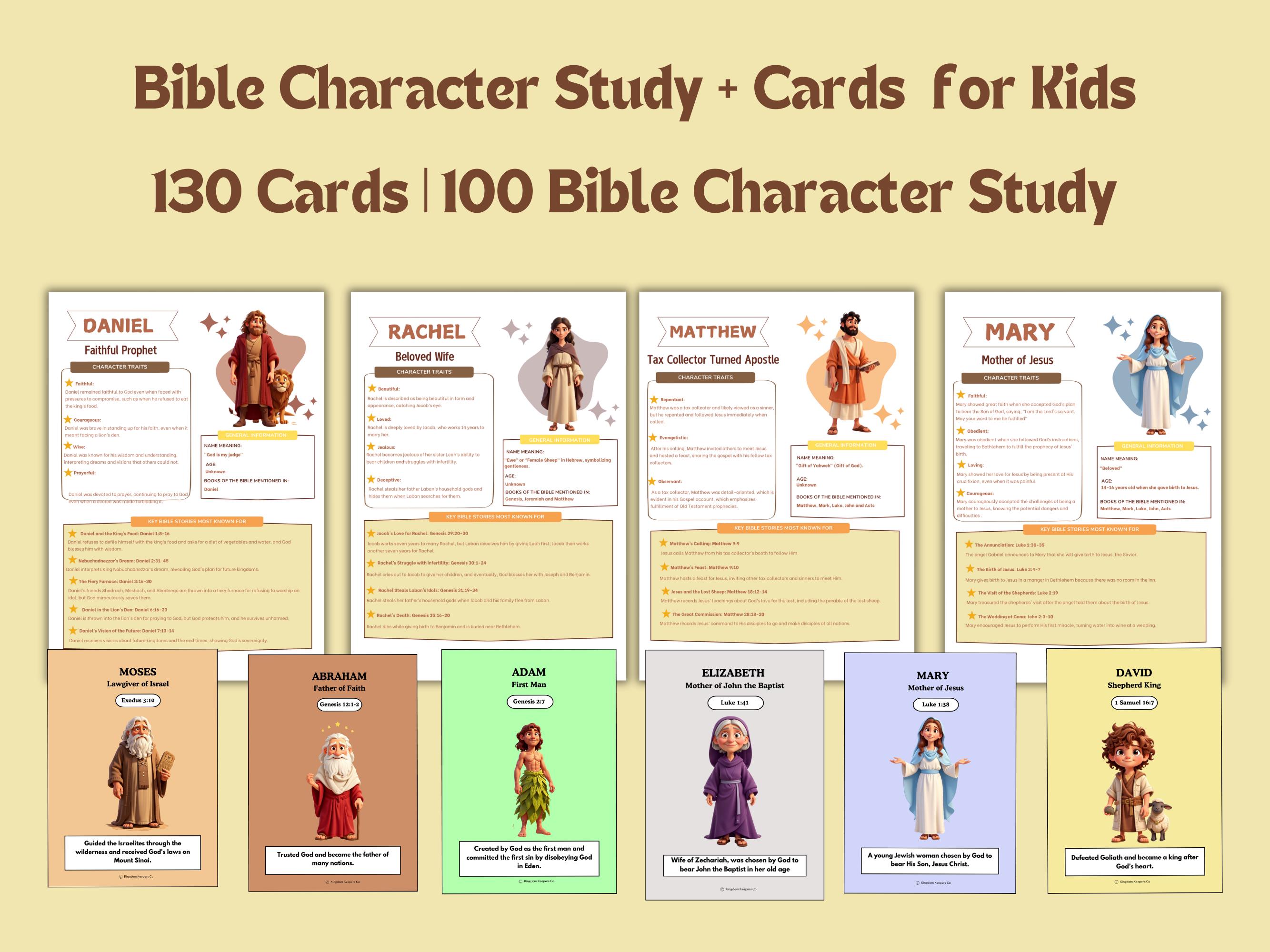 Bible Characters Printables, Bible Character Cards, Old Testament ...