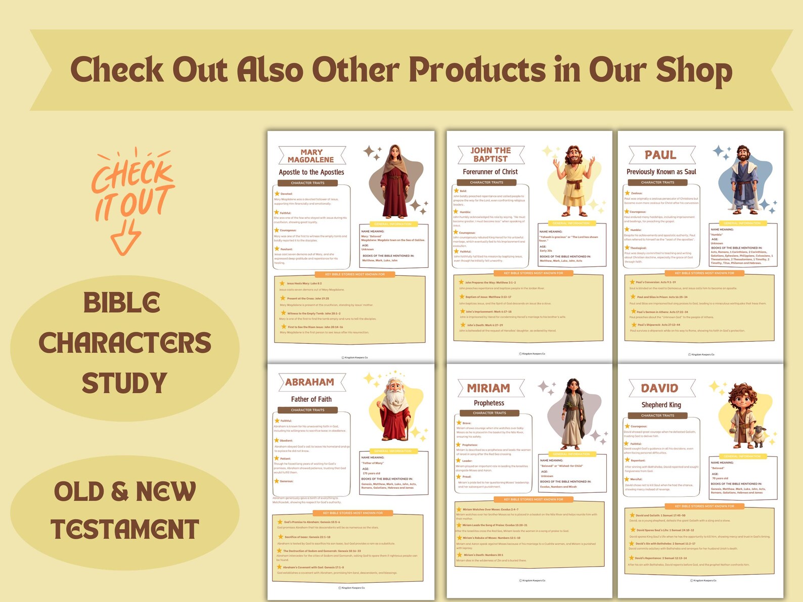 Old Testament Bible Characters, Bible Character Cards, Old Testament ...