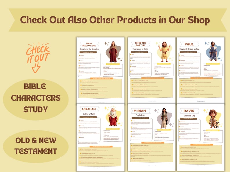 Old Testament Bible Characters, Bible Character Cards, Old Testament ...