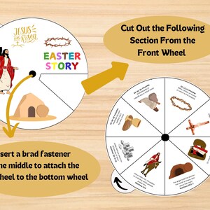 Easter Story Color Wheel, Easter Story Wheel Craft, Easter Activities ...
