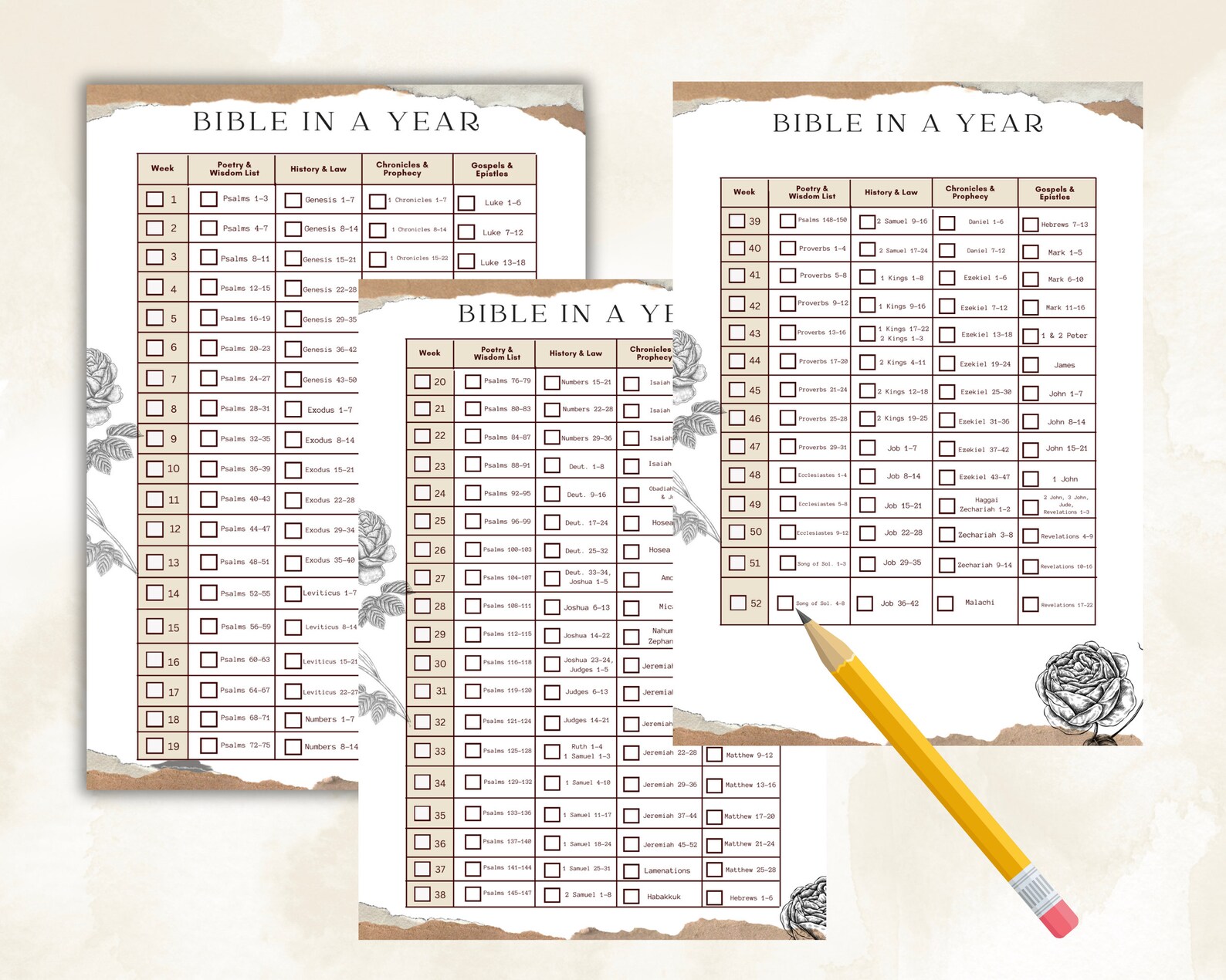 Bible Tracker, Bible Book Tracker, Bible Reading Tracker, Bible Study ...