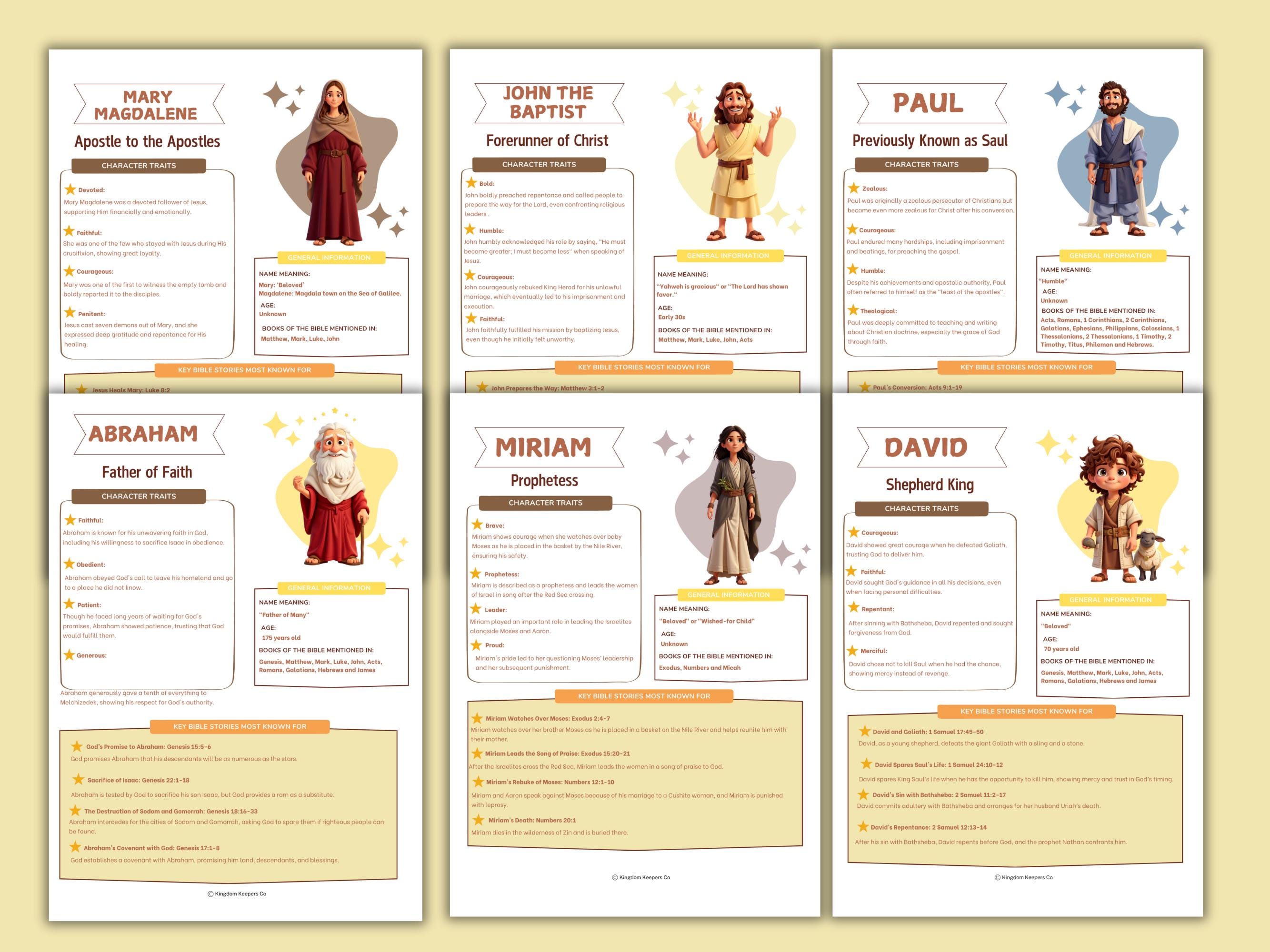 Printable Character Bible Study, Bible Studies for Kids, Christian ...