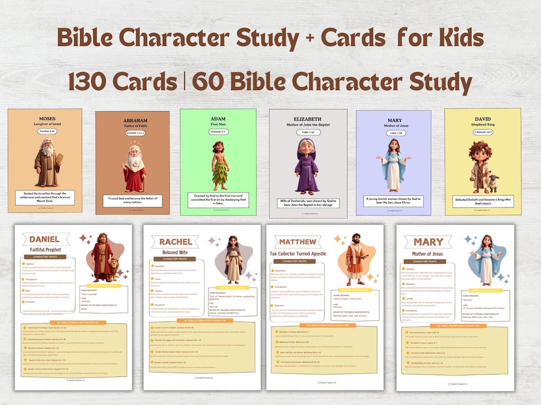 Bible Characters Printables, Bible Character Cards, Old Testament ...