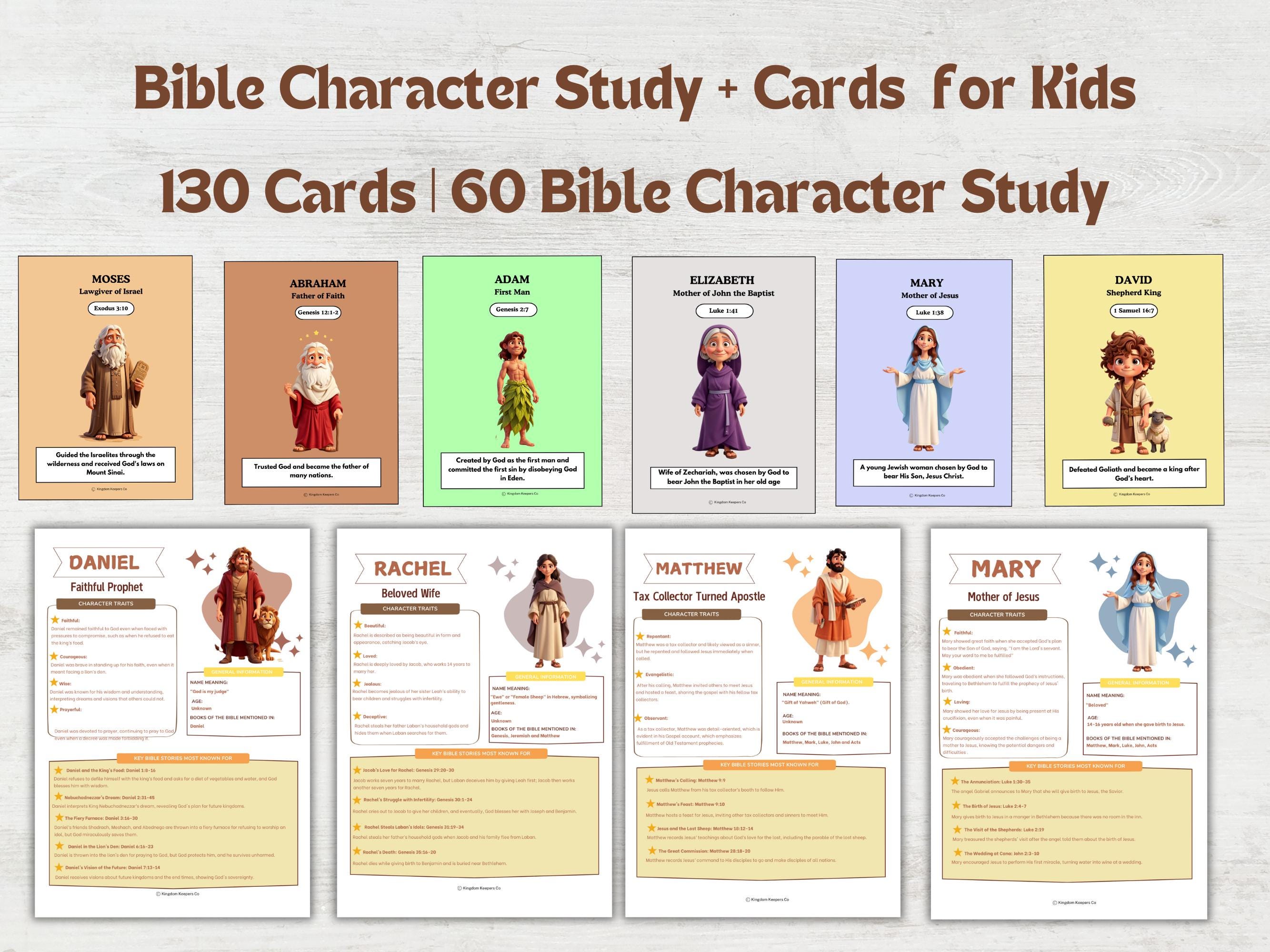 Bible Characters Printables, Bible Character Cards, Old Testament ...