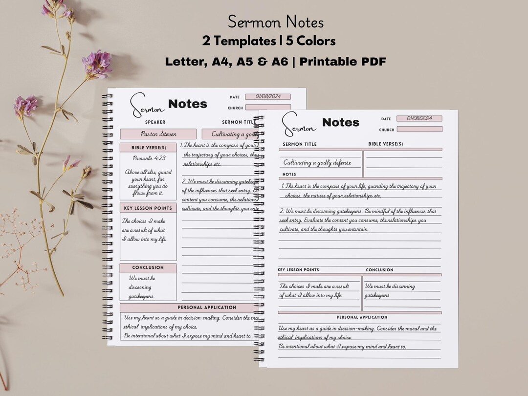 Sermon Notes Editable, Sermon Series, Sermon Notes Printable, Sermon ...