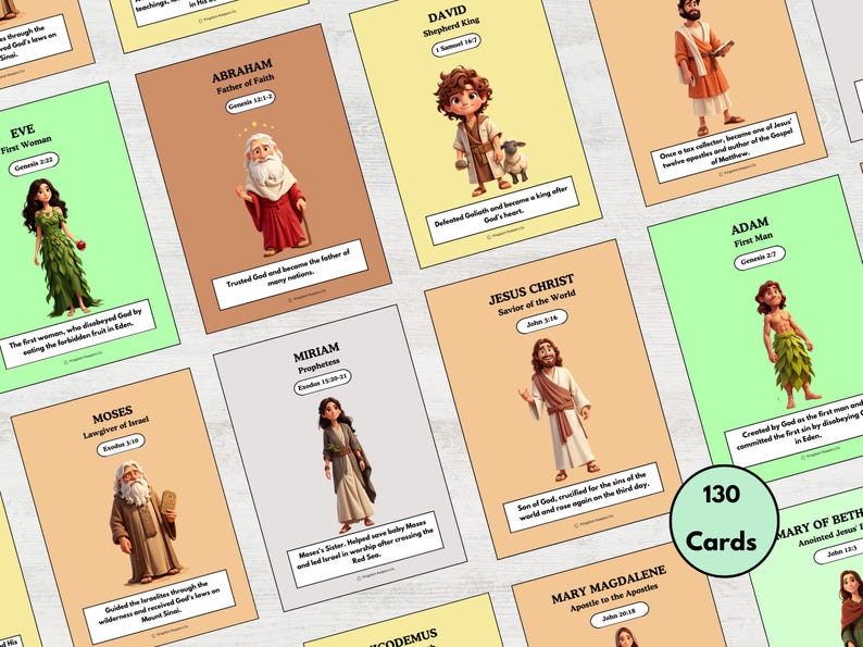 Bible Characters Printables, Bible Character Cards, Old Testament ...