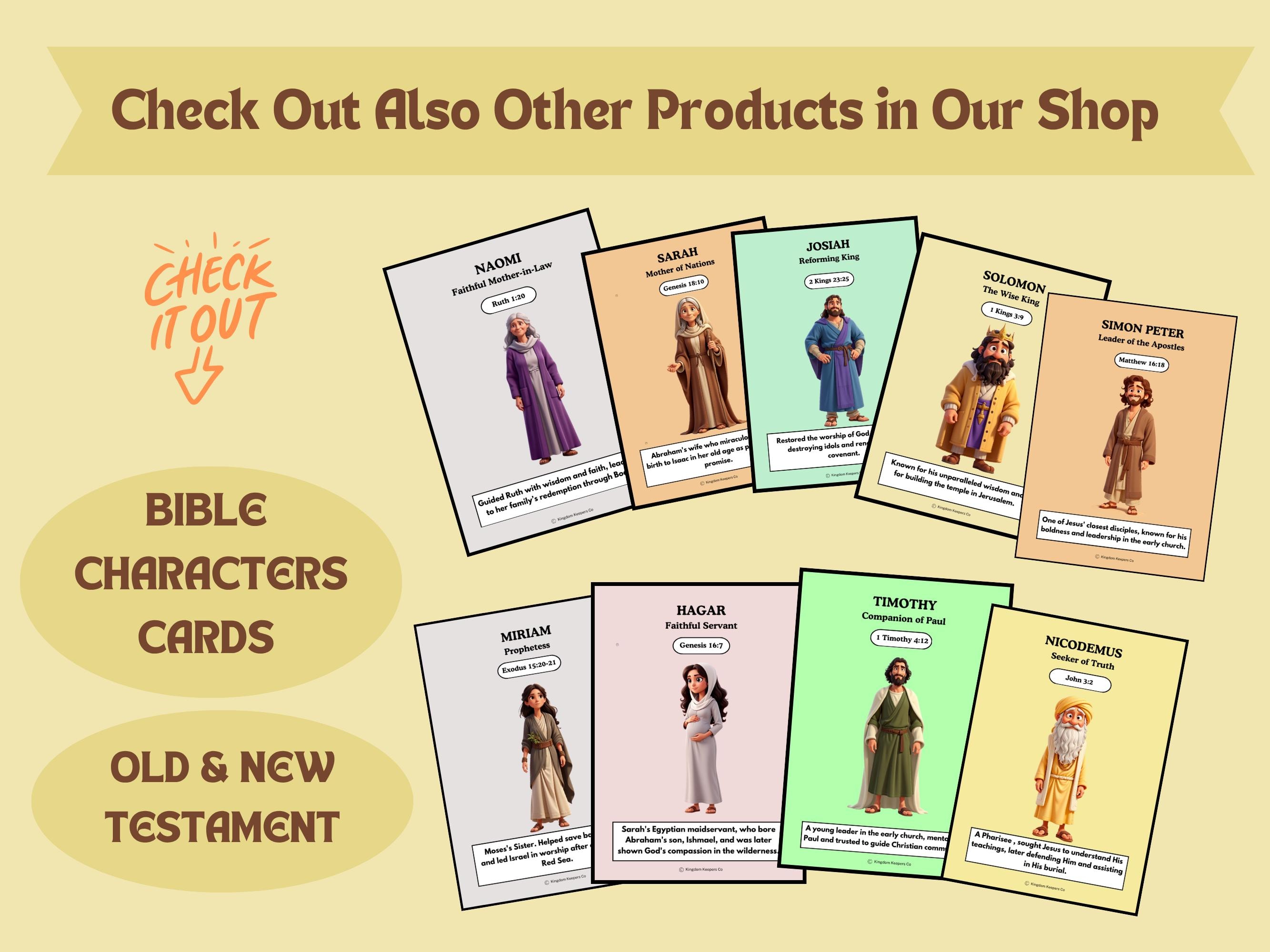 Bible Characters Printables IN SPANISH, Spanish Bible Kids, Spanish ...
