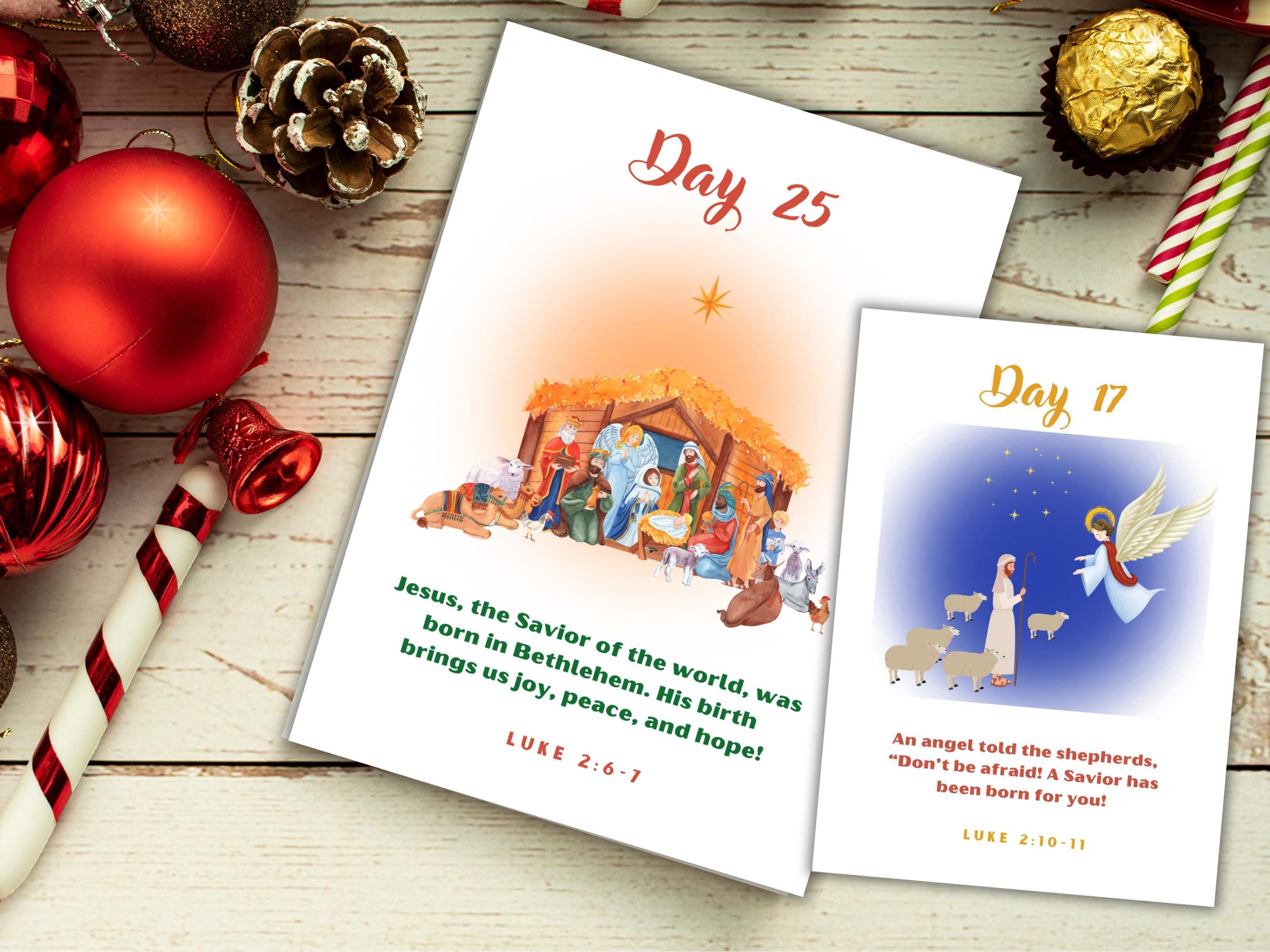 Nativity Christmas Advent Scripture, Christmas Story Scripture Cards ...