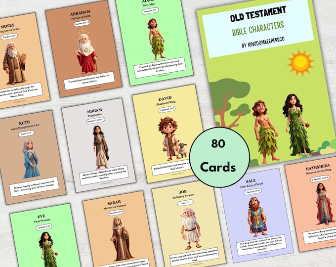 Old Testament Bible Characters, Bible Character Cards, Old Testament ...