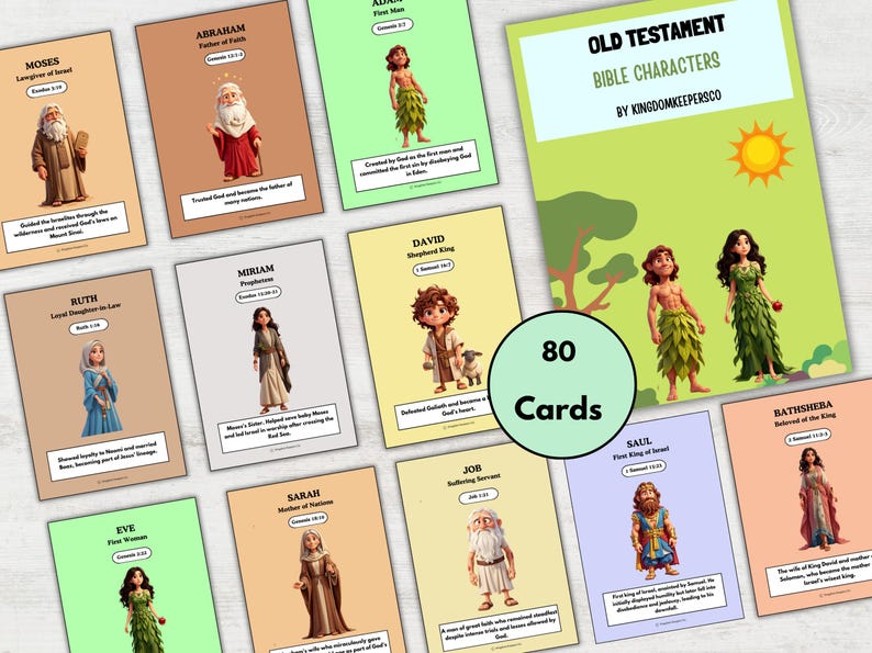 Old Testament Bible Characters, Bible Character Cards, Old Testament ...