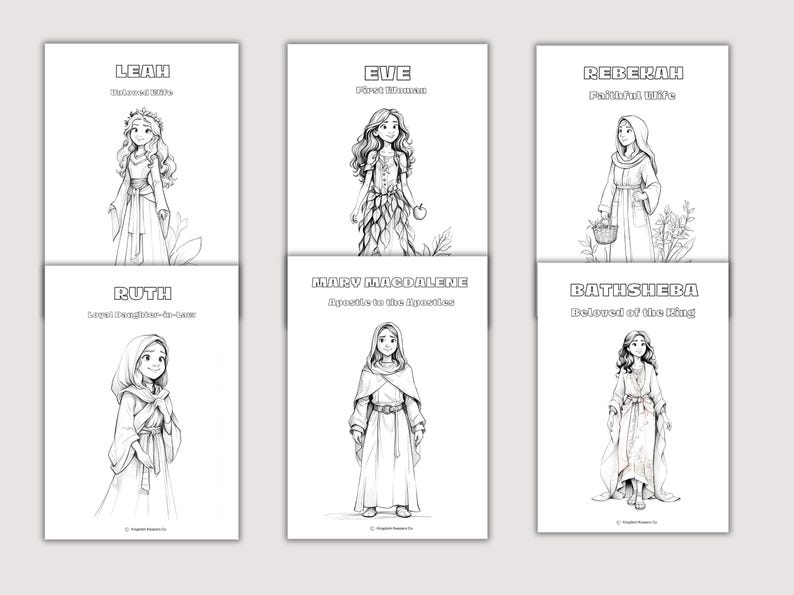 Women Bible Coloring, Bible Characters Color, Christian Bible Coloring ...