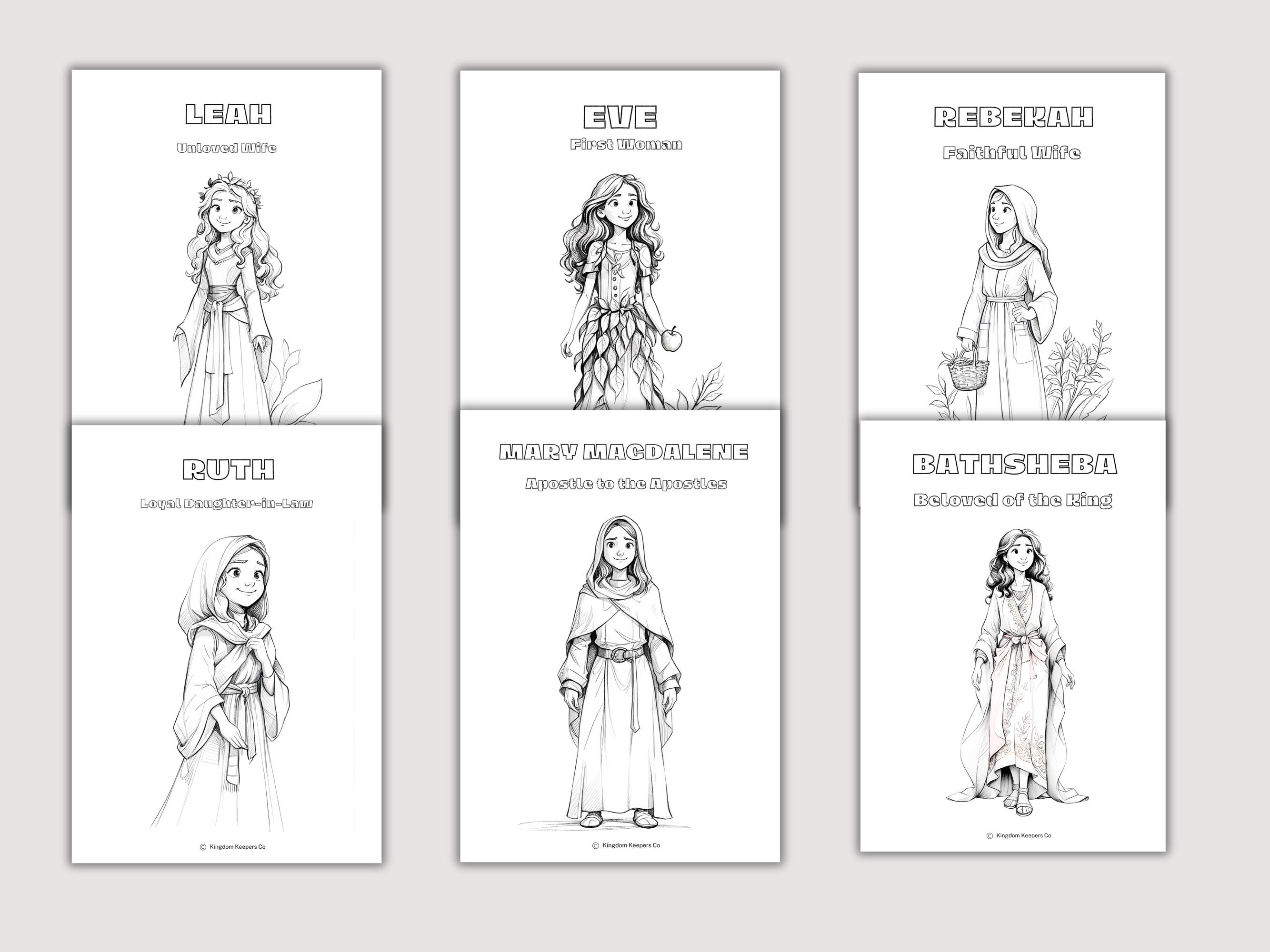 Women Bible Coloring, Bible Characters Color, Christian Bible Coloring ...