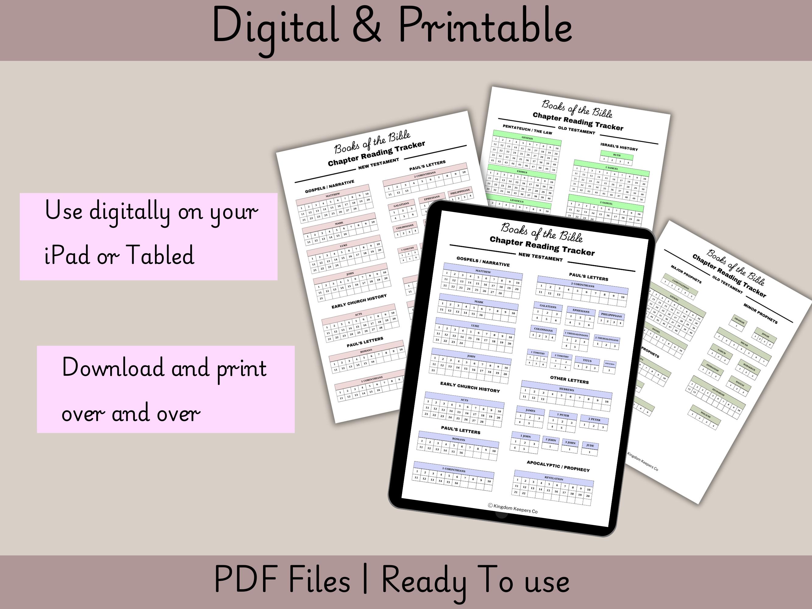 Bible Reading Check, Bible Reading Chart, Bible Reading Checklist ...