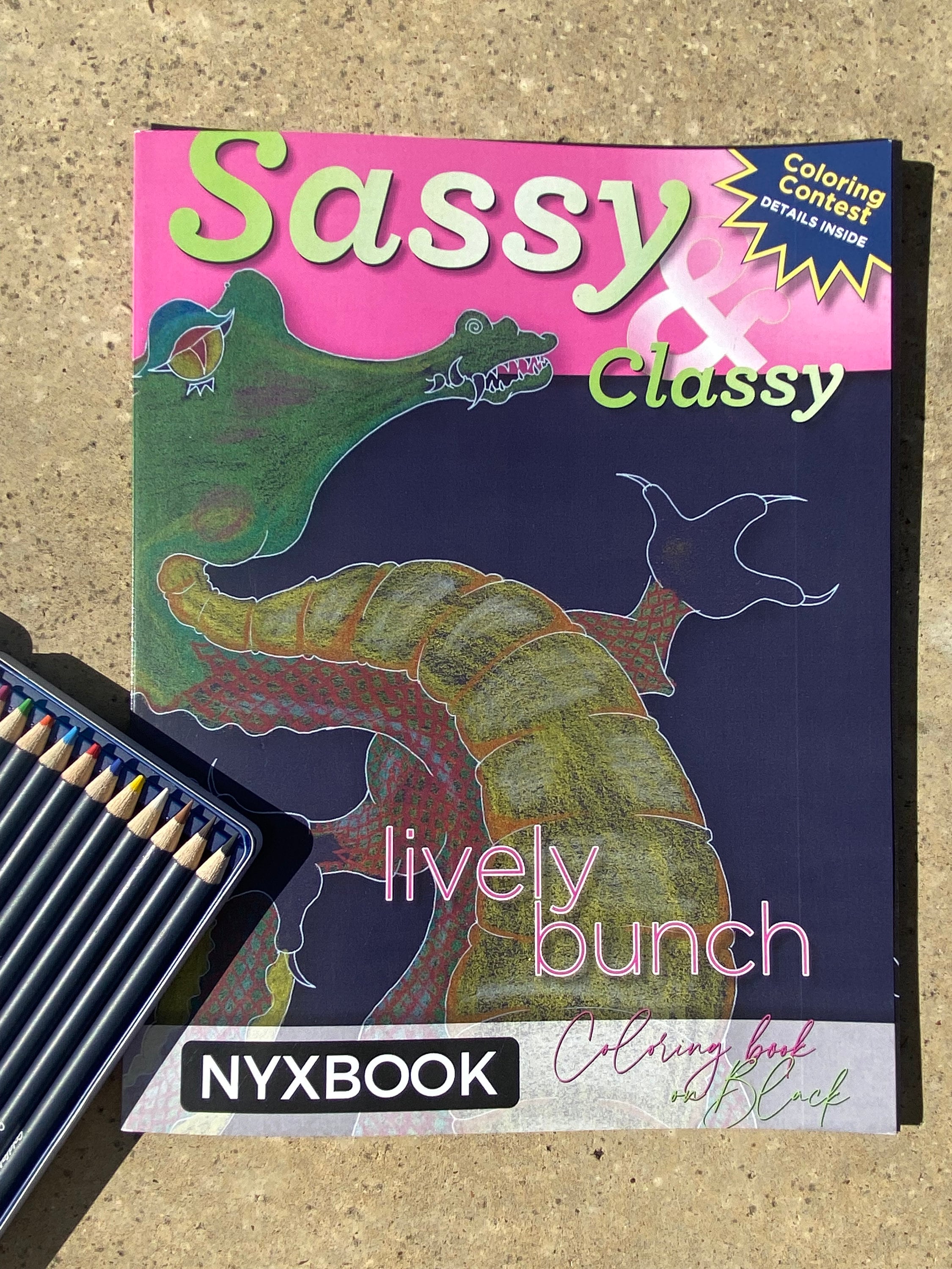 Sassy & Classy Lively Bunch - Black Paper Coloring Book by Nyxbook - Etsy