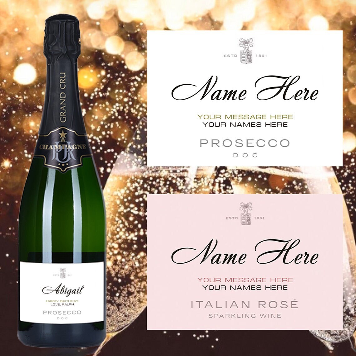 Personalized Prosecco Bottle Label. A Fun Cheap Gift for Birthdays ...