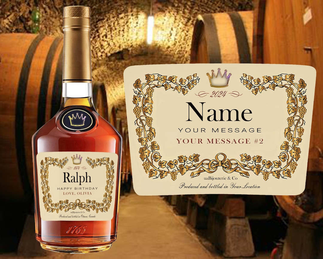 Personalized Cognac Bottle Label. Funny Cheap Gift for Birthday ...