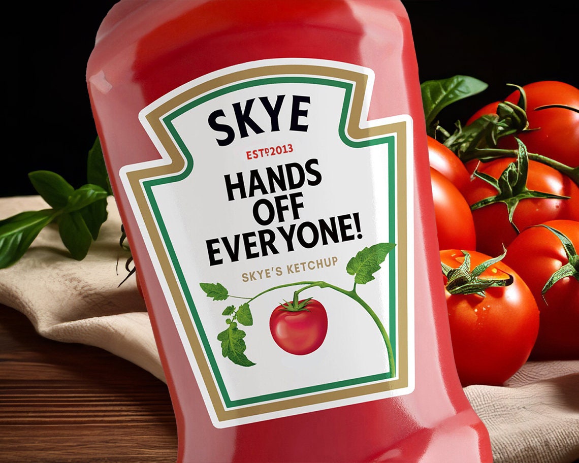 Personalized Ketchup Bottle Label. A Fun, Cheap Gift for a Birthday or ...