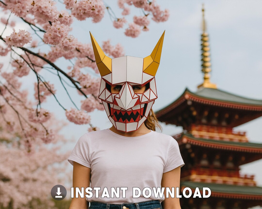 A Template for Making a Hannya Paper Mask. A Great Choice for Halloween ...