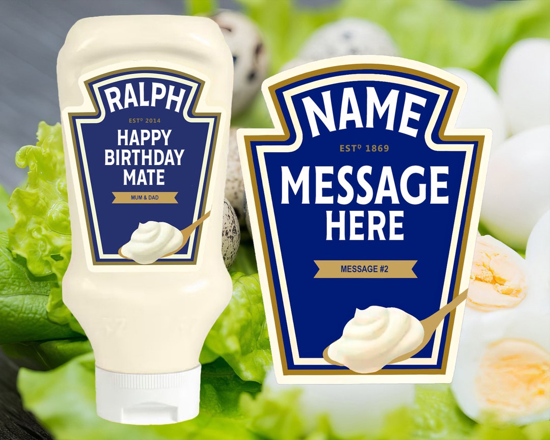 Personalized Label for a Bottle of Mayonnaise. A Fun, Cheap Gift for a ...