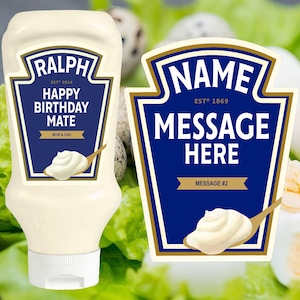 Personalized Label for a Bottle of Mayonnaise. A Fun, Cheap Gift for a ...