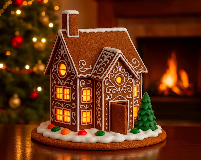 Gingerbread House Template. A Creative DIY Christmas Project. DIGITAL ...