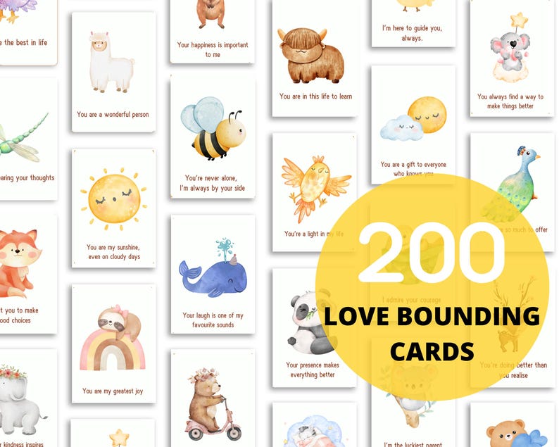 200 Love & Bonding Affirmation Cards for Kids Parent-child Connection ...