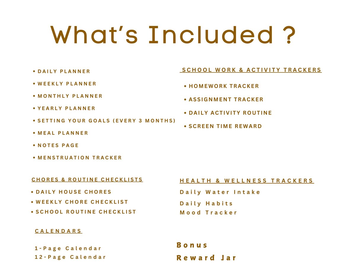 Kids Daily Planner Elementary Student Digital Homeschool Organization ...