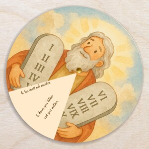 Moses Printable 10 Commandments Wheel Bible Activity for Kids Christian ...