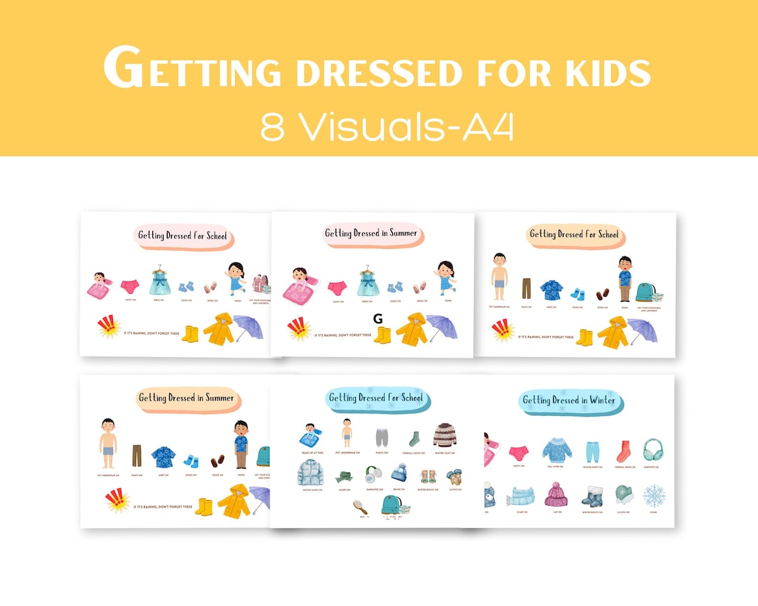 Kids Seasonal Clothing Guide Printable Visual Dressing Chart for ...