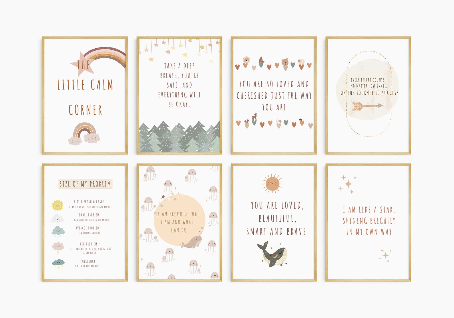Set of 32 Calm Corner Posters, Kid's Room Decor, Calm Kid Corner, Boho ...