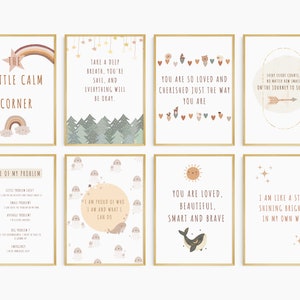 Set of 32 Calm Corner Posters, Kid's Room Decor, Calm Kid Corner, Boho ...