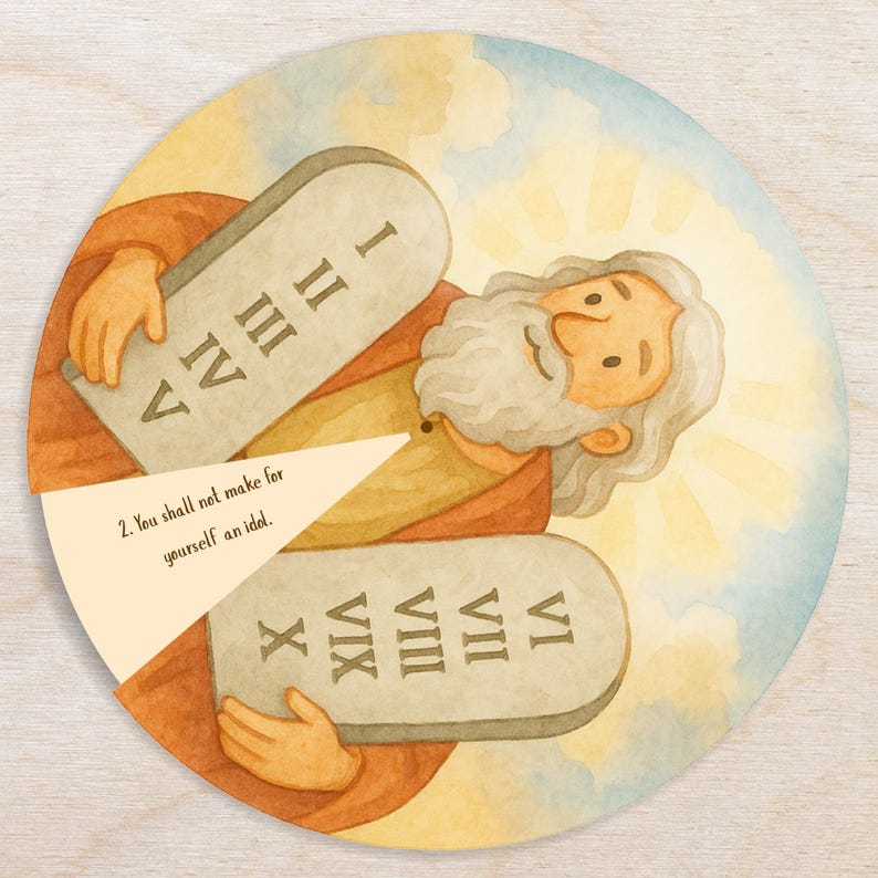 Moses Printable 10 Commandments Wheel Bible Activity for Kids Christian ...
