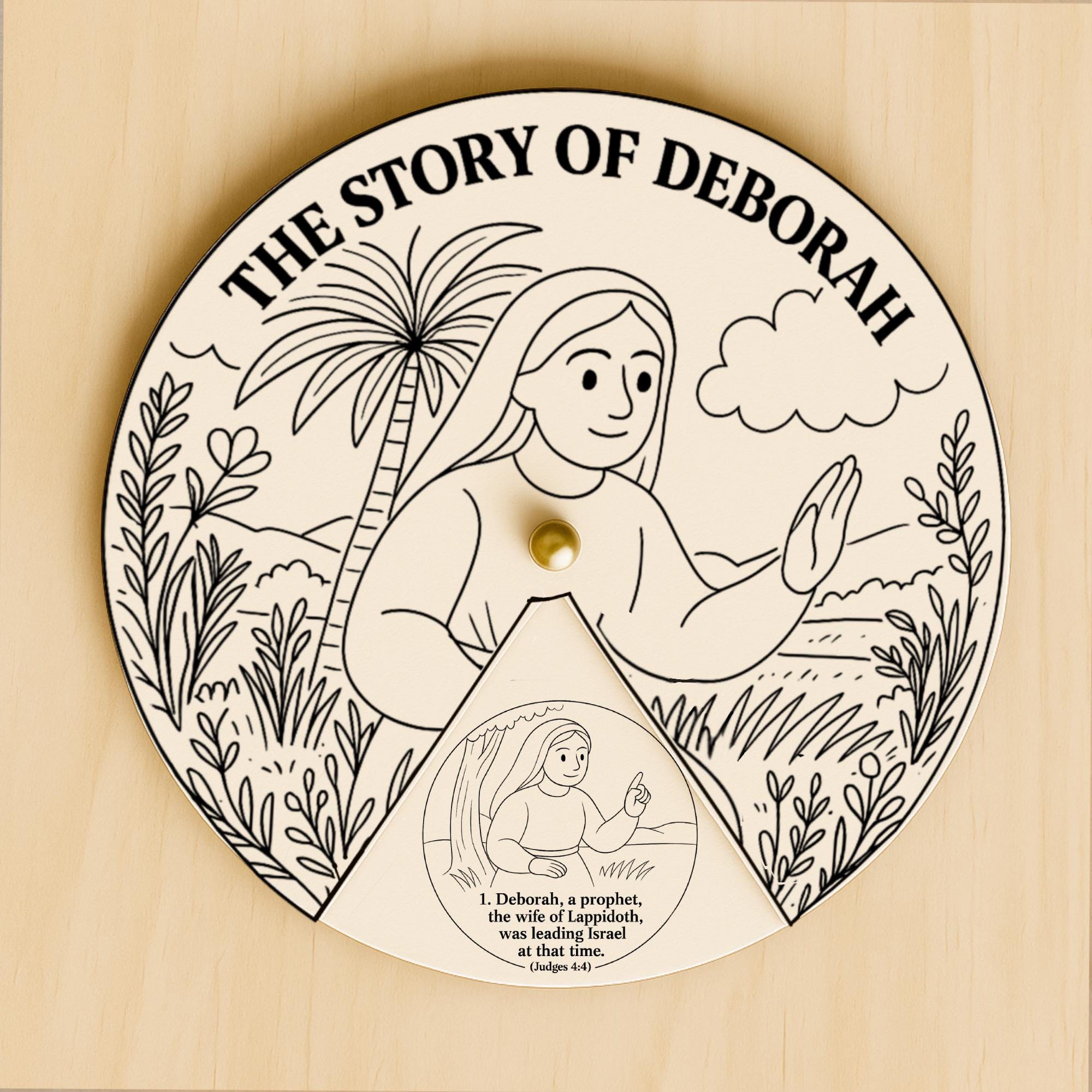 The Story of Deborah Coloring Bible Craft Activity for Kids Deborah ...