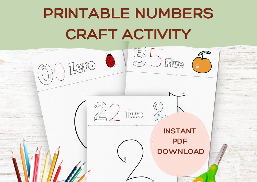 Number Learning Activity Fine Motor Skills Craft Kindergarten ...