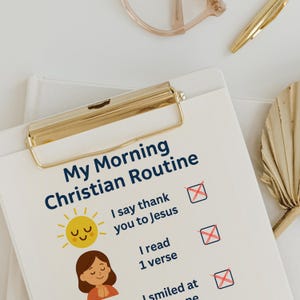 Christian Morning Routine Chart for Kids Printable Prayer Checklist for ...