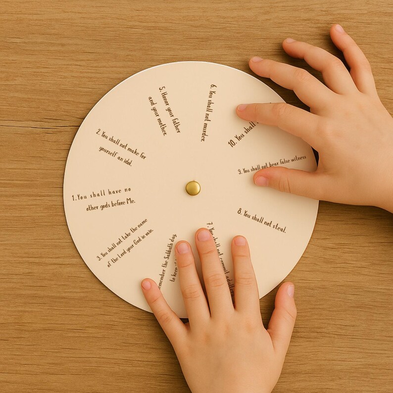 Moses Printable 10 Commandments Wheel Bible Activity for Kids Christian ...