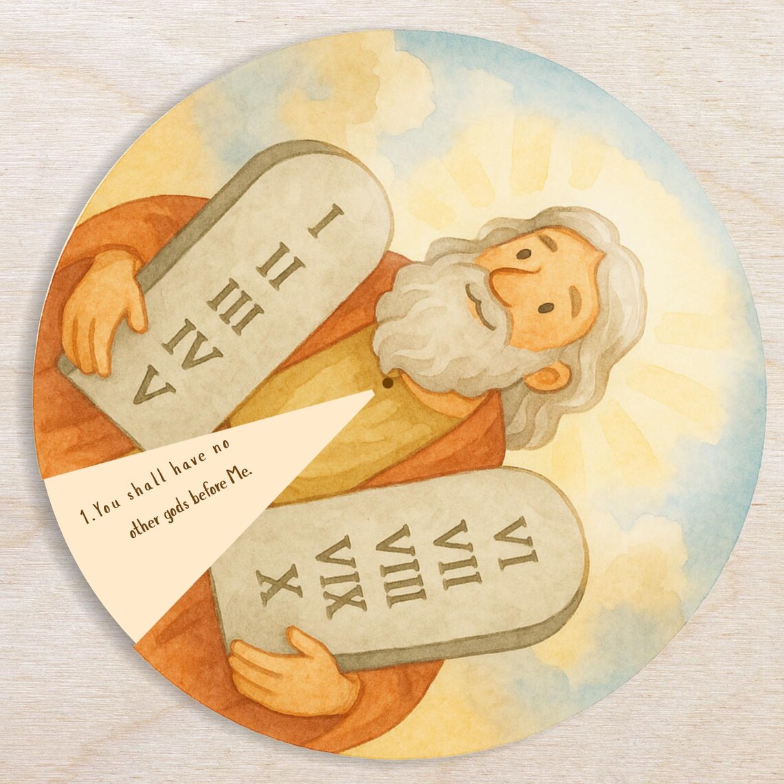 Moses Printable 10 Commandments Wheel Bible Activity for Kids Christian ...