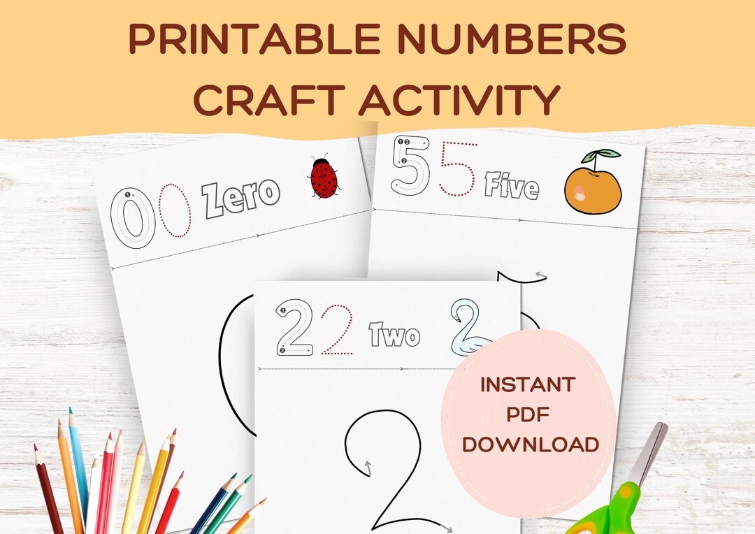 Printable Number Activity Number Recognition Craft Handwriting Practice ...