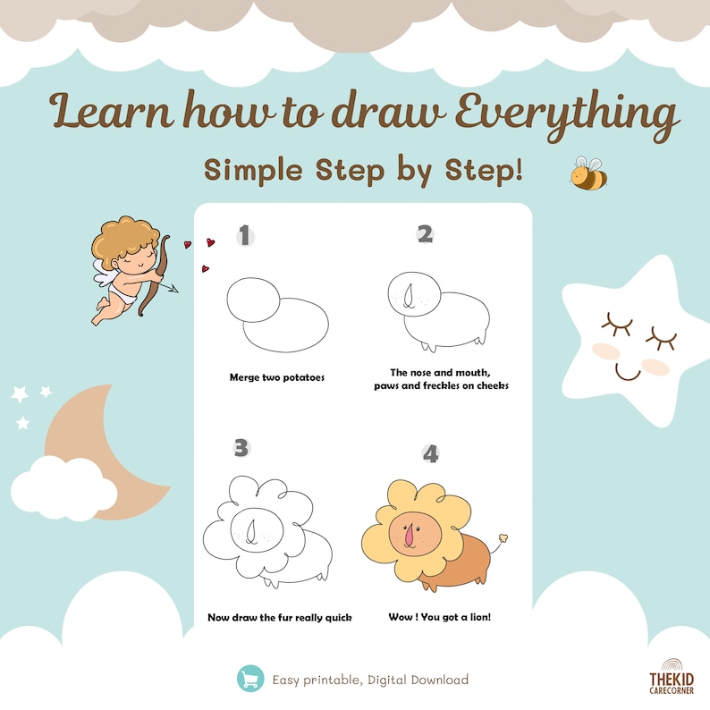 Easy Drawing Guide Step by Step Tutorial Learn to Draw for Kids and Beginners Digital Art ...