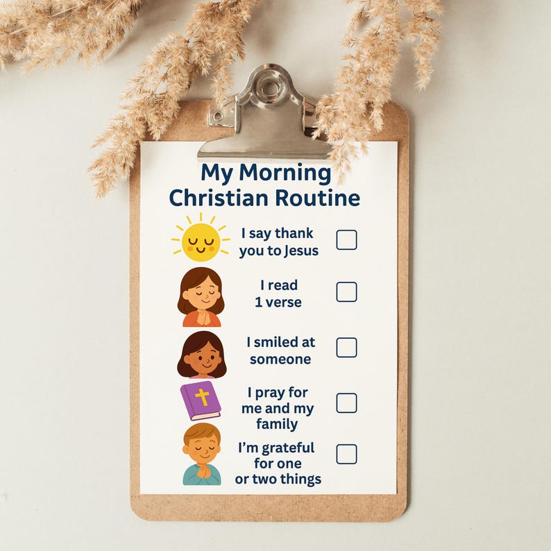 Christian Morning Routine for Kids Gratitude Jar Notes Activity Chart ...