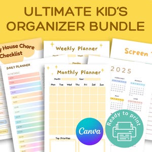 Kids Planner Printable Daily Schedule Homeschool Student Organizer ...