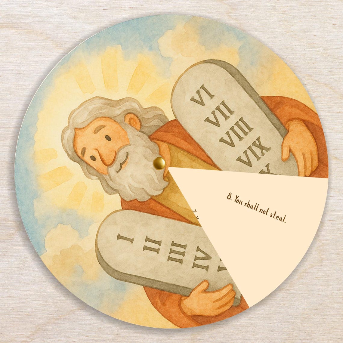 Moses Printable 10 Commandments Wheel Bible Activity for Kids Christian ...