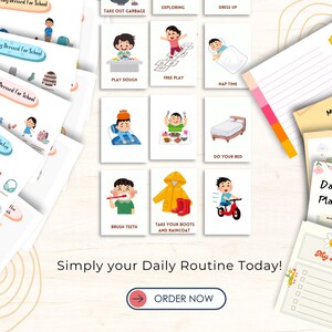 Visual Schedule Cards Printable Kids Daily Routine Cards Toddler ...