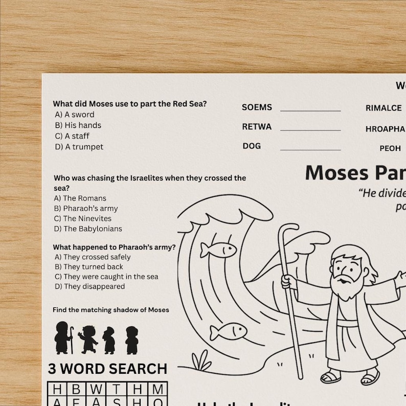 Christian Bible Game for Sunday School Old Testament Activity Sheet ...